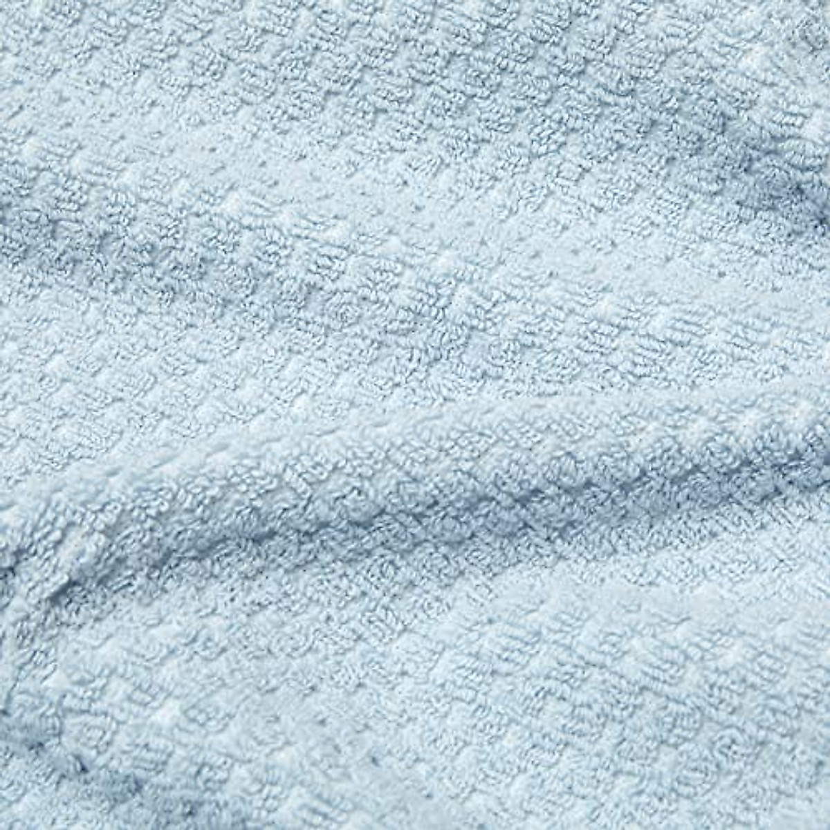 Amazon Basics Odor Resistant Textured Hand Towel, 16 x 26 Inches - 6-Pack, Light Blue