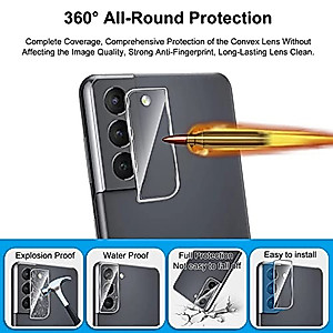 TQLGY 3 Pack Screen Protector for Samsung Galaxy S21 FE with 3 Pack Camera Lens Protector, 9H Tempered Glass Film, Bubble Free - Anti-Scratch - Easy Installation, 6.4-inch