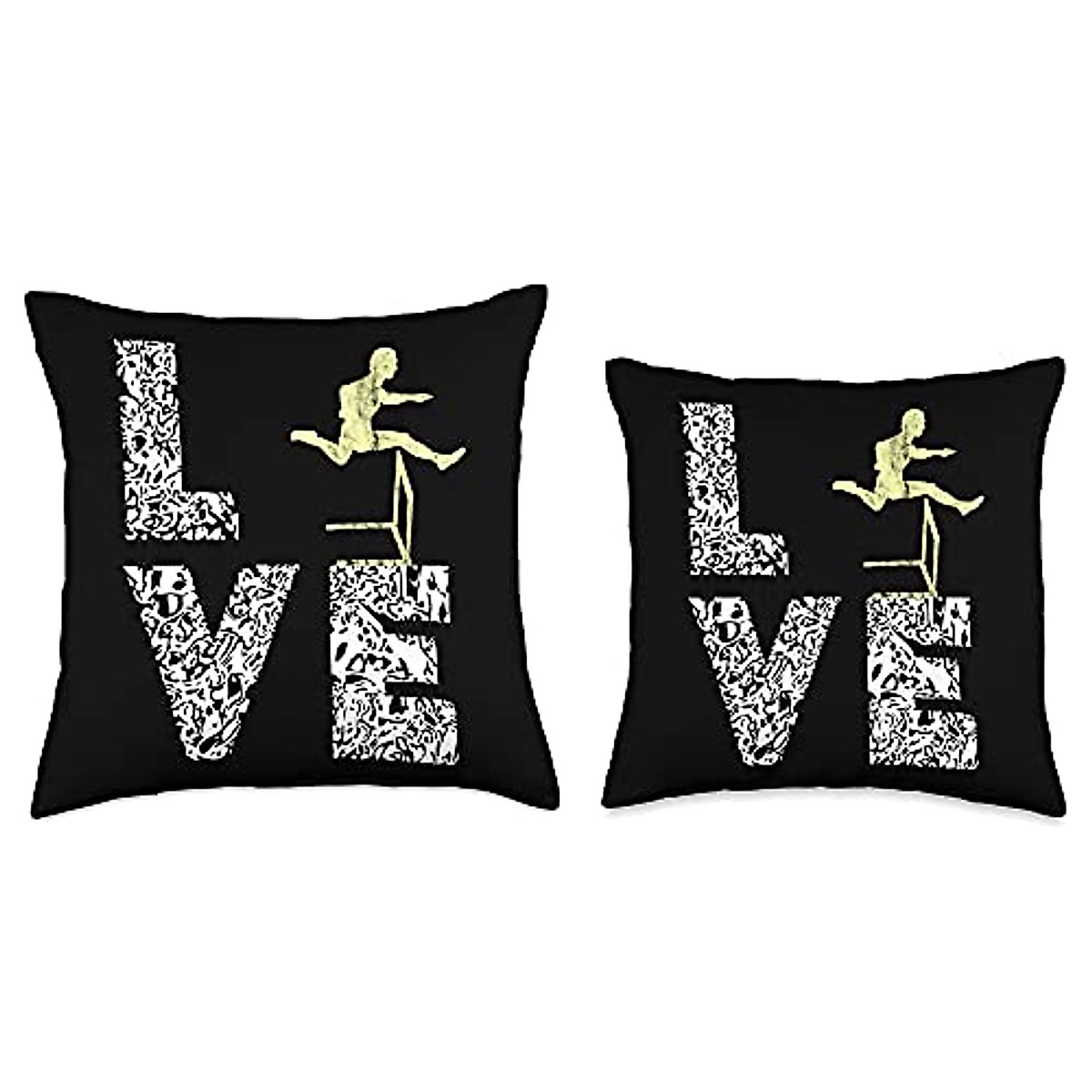 Cool Steeplechaser Hurdling Runner Hurdles Love Hurdler Jumping Track and Field Running Throw Pillow, 16x16, Multicolor
