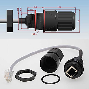 ANMBEST 5PCS M25 RJ45 Waterproof Cat5/5e/6 8P8C Connector IP67 Ethernet LAN Cable Connector Double Head with Shield Cat5E Network Cable Outdoor LAN Coupler Adapter Male to Female