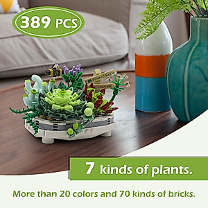 HIGH GODO Succulent Bonsai Plant Sets, Mini Bricks Flower Botanical Building Kit Creative for Kids Adults 8+, Room Or Home Decor (389 Pieces) - No Compatible Classic Bricks