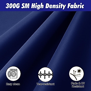 Comcaver 14 Pack Patio Cushion Covers Set Outdoor Cushion and Pillow Replacement for 7 Pieces 6 Seater Outdoor Furniture Sofa Waterproof Cushion Slipcovers Set for Wicker Rattan Sofa Navy COVERS ONLY