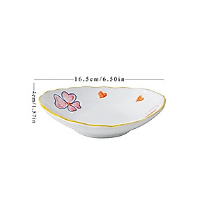 WAOCEO Appetizer Bowls 6 inch Ceramic Dessert Dishes Sauce Dish Soy Sauce Dipping Plates Snack Appetizer Side Dishes Serving Dish Japanese Style Dinnerware Set Salad Bowls (Color : D)