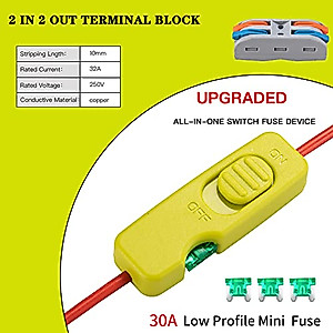 Upgraded 18V Battery Adapter for Ryobi 18V One+ Battery Adapter All-in-one Design of The Fuse and Switch Power Tool Battery Converter Kit 14 Gauge with Fuses & Wire Terminals