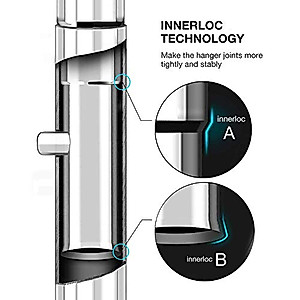 GREENSTELL Garment Rack with PVC Cover on Wheels (Standard Size) + Garment Rack with PVC Cover on Wheels (Lager Size), Heavy Duty Adjustable Clothing Rack with Extendable Hanging Railand Two Hooks