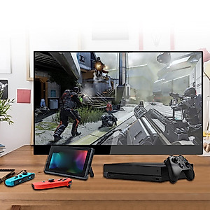 OUMIFA Portable Monitor USB-C 4K 17.3'' HDR FHD IPS Laptop W/Smart Cover & Dual Speakers External for PC Phone PS4 Xbox Switch Slide, 4K touch screen