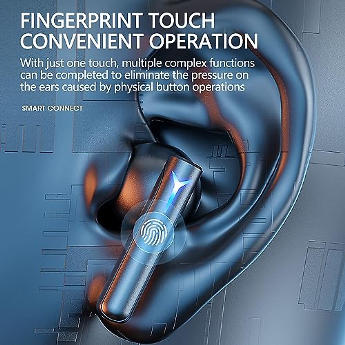 Wireless Earbuds Gaming Earbuds in Ear 5.3 Bluetooth Headphones Sport Ear Buds Bluetooth Earbuds Noise Cancelling Headphones Earphones Wireless Long Esports Cool Stuff Birthday Gifts (Blue)