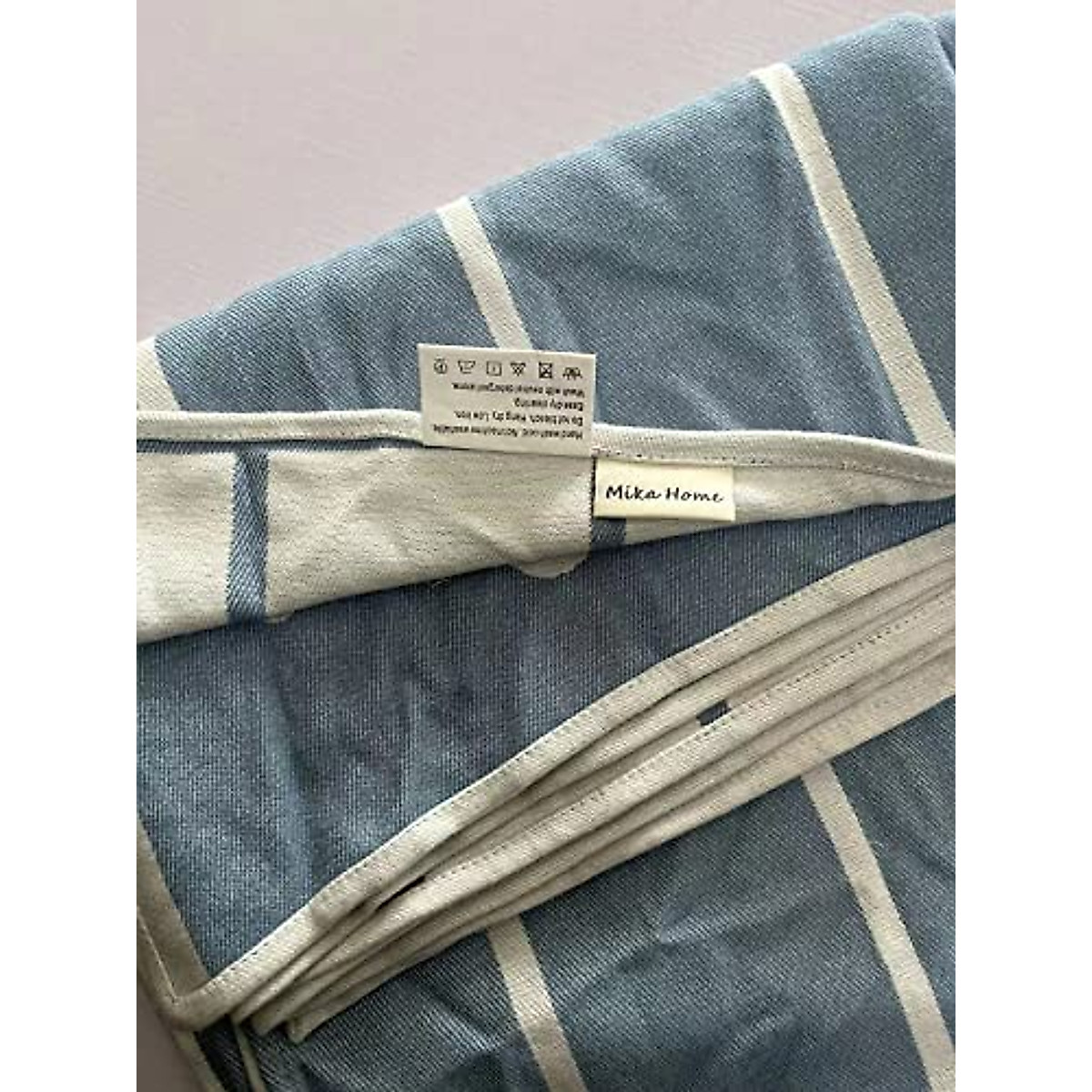 Mika Home Nautical Reversible Cozy Bamboo Fiber Oversized Throw Bed Blankets for Couch, Sofa, Travel, 50X70”, Blue, White