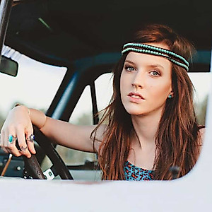 Simple Southwest Boho Style Large Dome Oval Cabochon Gemstone Bezel Set Blue Turquoise Western Statement Ring For Women Split Band .925 Sterling Silver