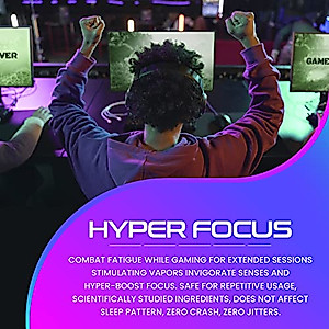 GIT GUD® Gaming Vapor Inhaler | Energy + Focus Amplifier for Esports Athlete Gamer | Stimulating Aromatherapy Scent | Portable Pre Workout Performance Disposable | Banana Royale (4 Pack)