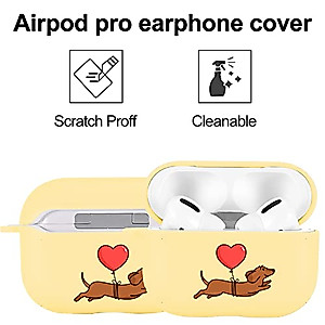 Balloon Dog Case Compatible with Airpods Pro Yellow Soft TPU, Supports Wireless Charging Shockproof Protective Cover for Airpods Pro