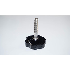 LocEzy 1/4"-20 x 1-1/2" Thumb Screw Stainless Steel Black Rosette Clamping Knob Thumbscrew Standard Coarse Threads Thumb Screws Made on USA (4)