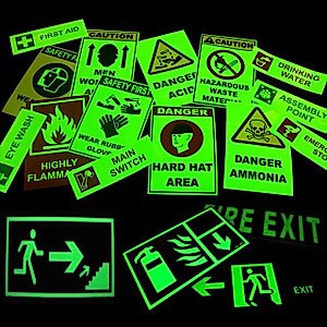 Eveokoki In Case Of Fire Sign Do Not Use Lift Exit Glow in the Dark Sign – 1 Pack 8x12 Inch Photoluminiscent, Weather & Fade Resistance, Indoor & Outdoor for Business, School, Office, Warehouse