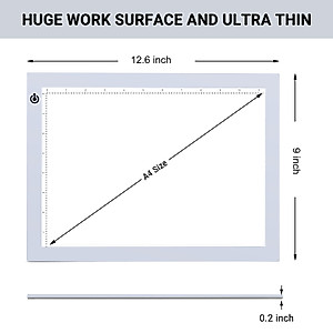 A4 Silver LED Trace Light Pad NXENTC Light Table USB Power LED Tracing Light Board for Artists,Drawing, Sketching, Animation