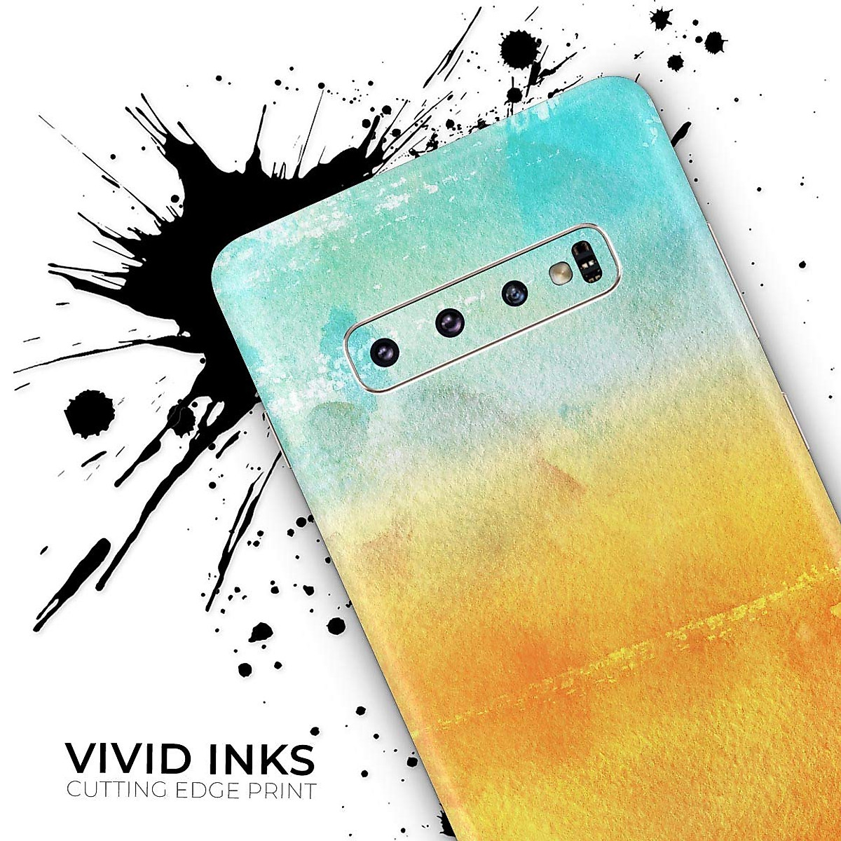 DesignSkinz Lined Orange 443 Absorbed Watercolor Texture Protective Vinyl Decal Wrap Skin Cover Compatible with The Samsung Galaxy S20 (Screen Trim & Back Glass Skin)