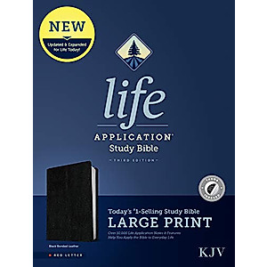 KJV Life Application Study Bible, Third Edition, Large Print (Bonded Leather, Black, Indexed, Red Letter)