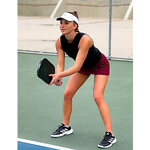 BLEVONH Womens Summer Tennis Skirts with Shorts Underneath, Pickleball, Athletic, Workout and Golf Skorts with Pockets Black Medium