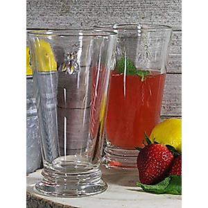 La Rochere Fine French Glassware Embossed with Napoleon Bee 15-ounce Double Old Fashioned Glass, Set of 6