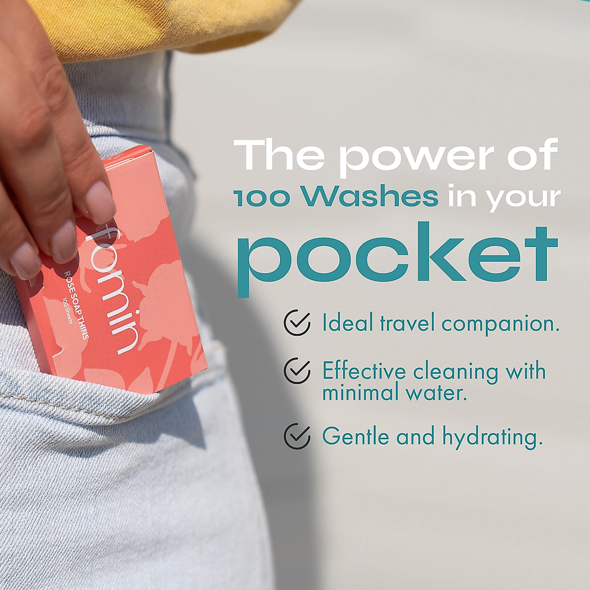 FOMIN - Antibacterial Paper Soap Sheets for Hand Washing - (200 Sheets) Tea Tree Portable Travel Soap Sheets, Dissolvable Camping Mini Soap, Portable Hand Soap Sheets