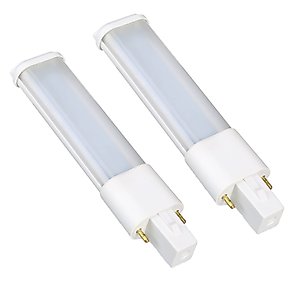 SATZOL 2 Pack G23 LED Bulb 4W 400LM Warm White AC120V 2pin G23 LED PL Bulb, 7W CFL Equivalent, Plug and Play Compatible with The Ballast
