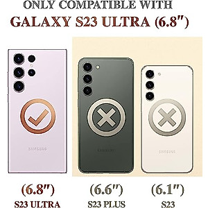 DEERLAMN for Samsung Galaxy S23 Ultra Case with Slide Camera Cover,Built-in Rotated Ring Kickstand [Full Camera Protection] [Military Grade] Heavy Duty Shockproof Protective Case Cover-Red