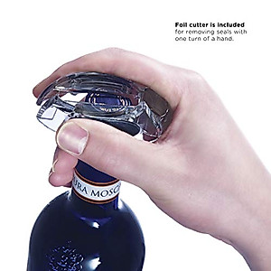 Chefman Electric Wine Opener W/ Foil Cutter, One-Touch, Open 30 Bottles On Single Charge, Automatic Corkscrew & Foil Remover, Rechargeable Battery, 110 Watts, 120 Volts