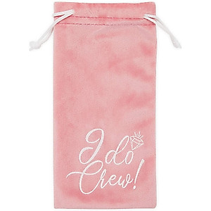 Sparkle and Bash Set of 12 Bachelorette Sunglasses for Bridal Shower, Bridesmaids Gifts for I Do Crew, Party Favors, Engagement Celebration, Wedding, Velvet Pouch Included (Pink)