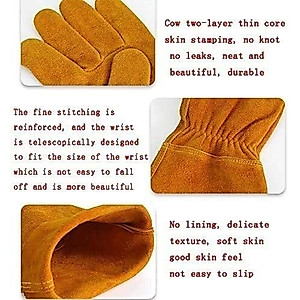 KOSECO Safety Work Gloves,Welding Gloves Heat Resistant and Fireproof Gloves Cowhide Welders Gauntlet,Leather Gloves Welder Protective Gloves