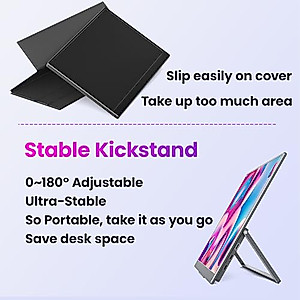 Upperizon Portable Gaming Monitor 16 Inch QHD 2.5K 2560X1600 16:10 100 Hz 100% sRGB 10 Bit Travel Monitor for MacBook, Laptop, PC, Surface, Game Console, VESA Compatible, with Kickstand & Sleeve