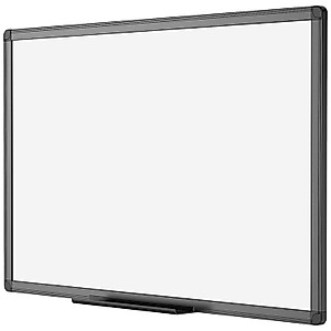 VIZ-PRO Magnetic Dry Erase White Board, 36 X 24 Inches, Black Aluminium Frame