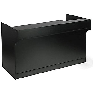 Only Garment Racks 70 in W Free-Standing Black Melamine Register Stand,with Adjustable Shelves,Pull-Out Drawer,and Check Writing Area,#898BLACK