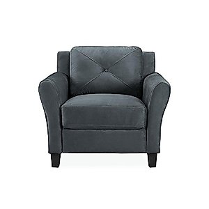 Lifestyle Solutions Harrington Arm Chair Microfiber Dark Grey