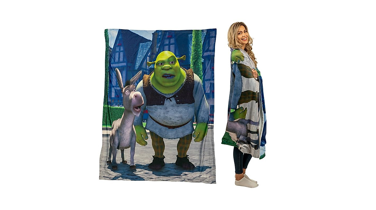 Official Shrek Throw Blanket - Super Soft & Cozy Micro Raschel