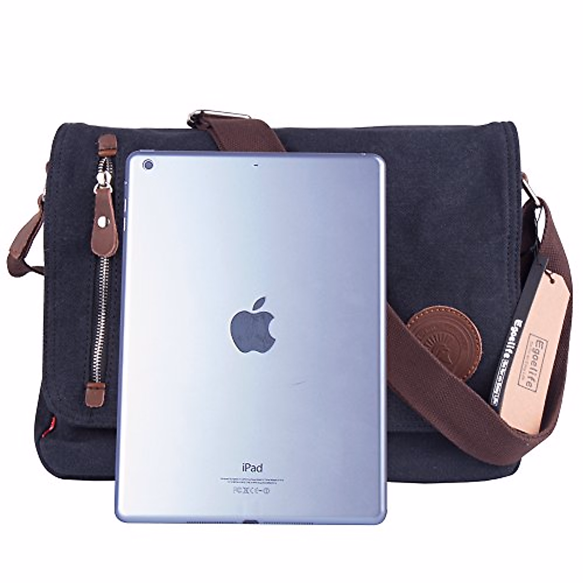 Small Messenger Bag for Men Women Casual Work Bag Canvas Satchel Bag Bookbag for Traveling Camping