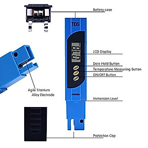 TDS Water Quality Tester,AMZSTAR Portable High Accuracy Handheld TDS Water Quality Digital Tester Meter with 0-9990 ppm Measurement Range,TDS Digital Measurement(Measured Water)