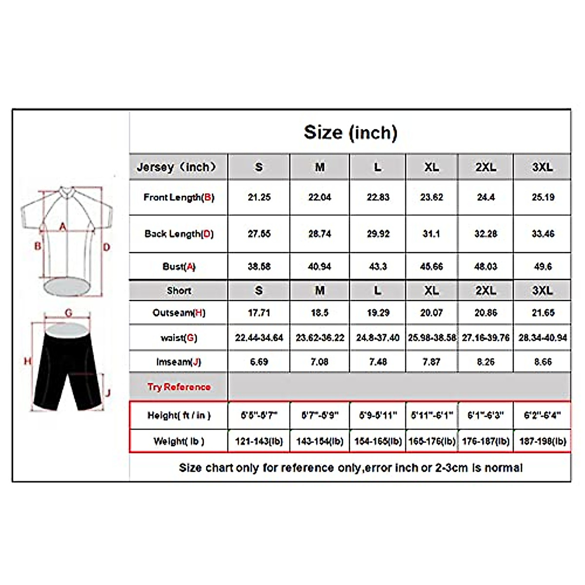 X-CQREG Cycling Jersey Men Set Bib Shorts Set Summer Mountain Bike Bicycle Suit Anti-UV Bicycle Team Racing Uniform Clothes (Black,X-Large)…