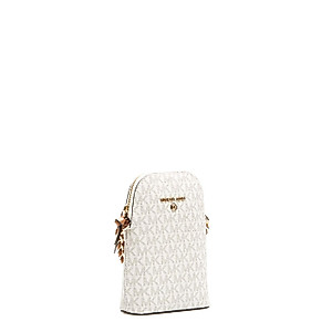 Michael Kors Jet Set Charm Small North/South Chain Phone Crossbody Vanilla/Acorn One Size