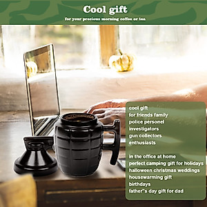 loobuu Fashion Ceramic Coffee Tea Cup, Special Cool Coffee Mug 3D Cool Grenade Design Durable Coffee Tea Cup Attractive Mugs Personalized Porcelain Gifts for Men Women- 9.4OZ (Grenade)