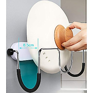 Lid Rack Cooking Pot Cover Rack Wall-mounted Free Punching Household Simple Kitchen Cutting Board Storage Wall Shelf (Color : Black)