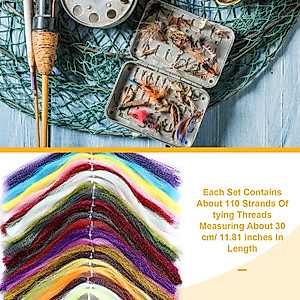 BBTO 30 Set Fly Tying Kit, Fly Tying Materials 30 Colors Crystal Flash Fly Making Materials Spiral Jig Tieing Kit Fishing Lure Making Supplies for Outdoor Fishing DIY Accessory