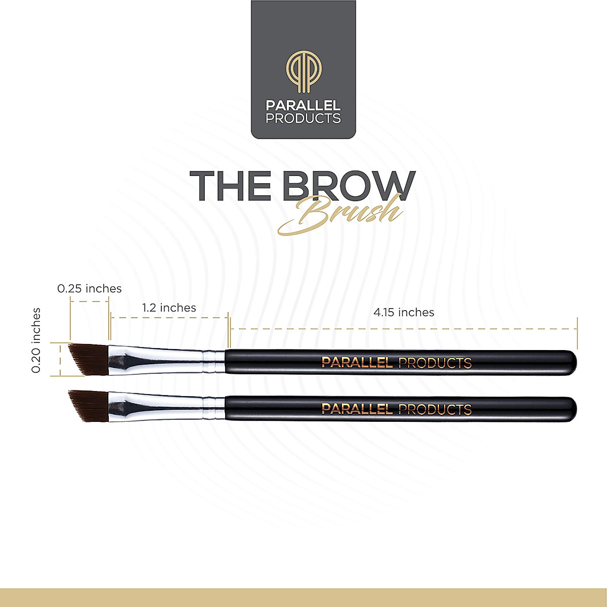 Parallel Products - The BROW Brush - (2 Pack) Premium Angled Eyebrow Brush for Powder, Henna, Cream, Tint, Makeup, Gel, Lamination and Wax