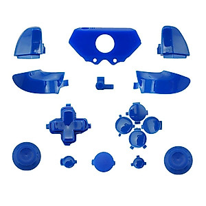 FeiYen Full Housing Shell Case Cover with Buttons for Xbox One Wireless Controller With Pink Joysticks + T8 T6 Screwdriver (Matte Blue)