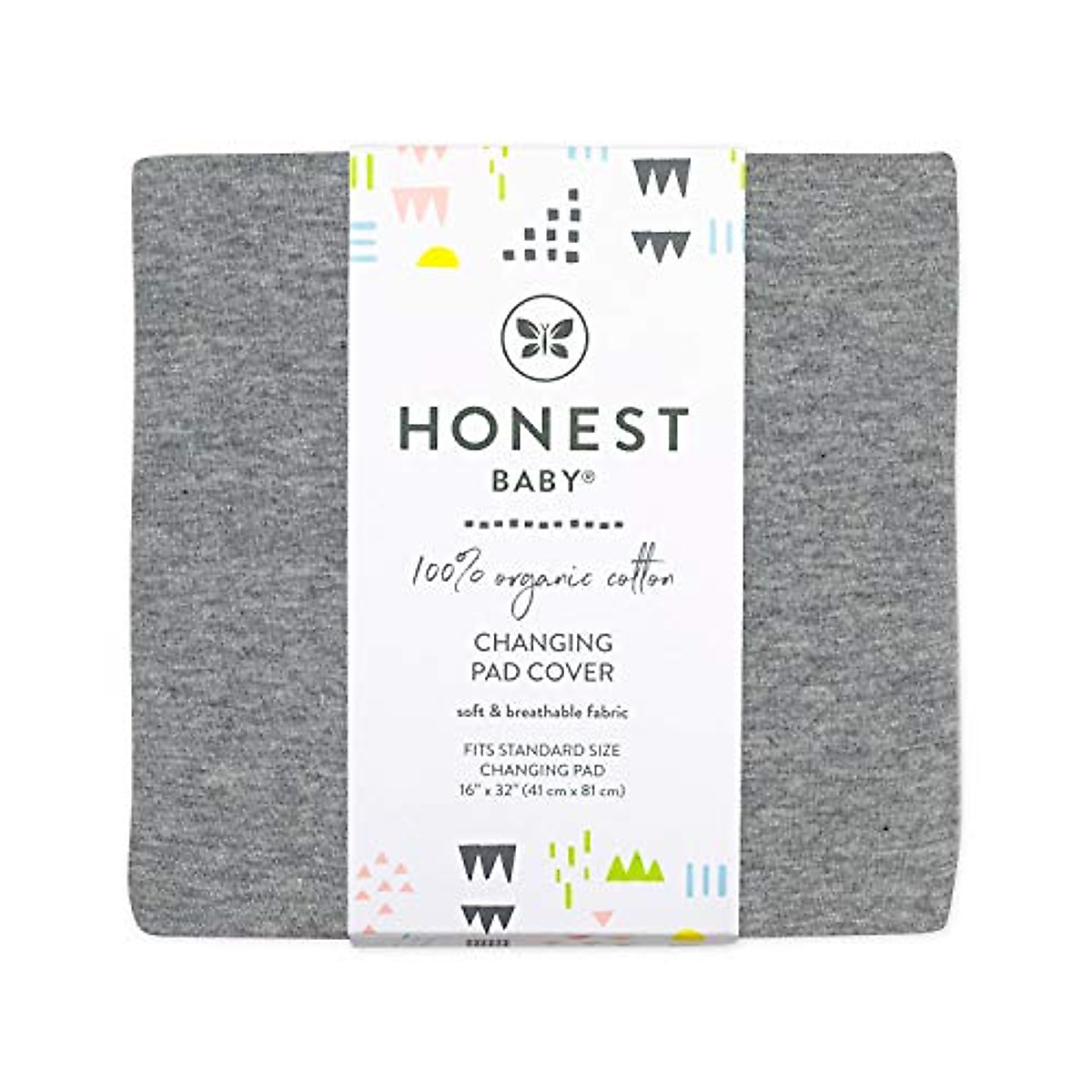 HonestBaby unisex baby Organic Cotton Changing Pad Cover and Toddler Sleepers, Gray Heather, One Size US