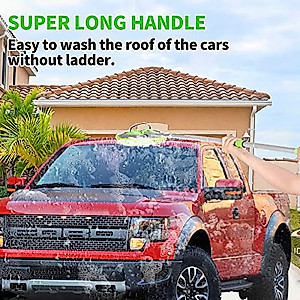 Wontolf 62'' Car Wash Brush with Long Handle Chenille Microfiber Car Wash Mop Kit Mitt Car Washing Brush Cleaning Kits Car Care Kits Scratch-Free Replacement Head Towels for Cars RV Truck Boat