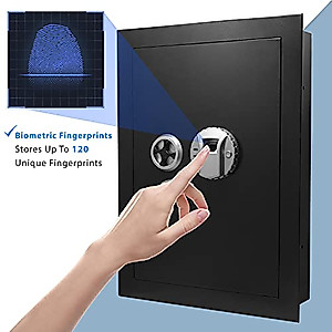 Barska Biometric Fingerprint Security Wall Safe 0.52 Cubic Ft