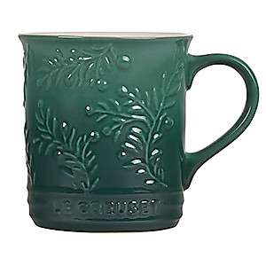 Le Creuset Olive Branch Collection Stoneware Embossed Mug, 14 oz., Artichaut