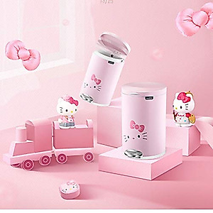 CHENXIANGTA8 Garbage Can Household Stainless Steel Trash Can Foot Pedal Small Paper Basket with Lid Pink Bedroom Kitchen Living Room Bathroom for Girls Garbage Cans for Kitchen