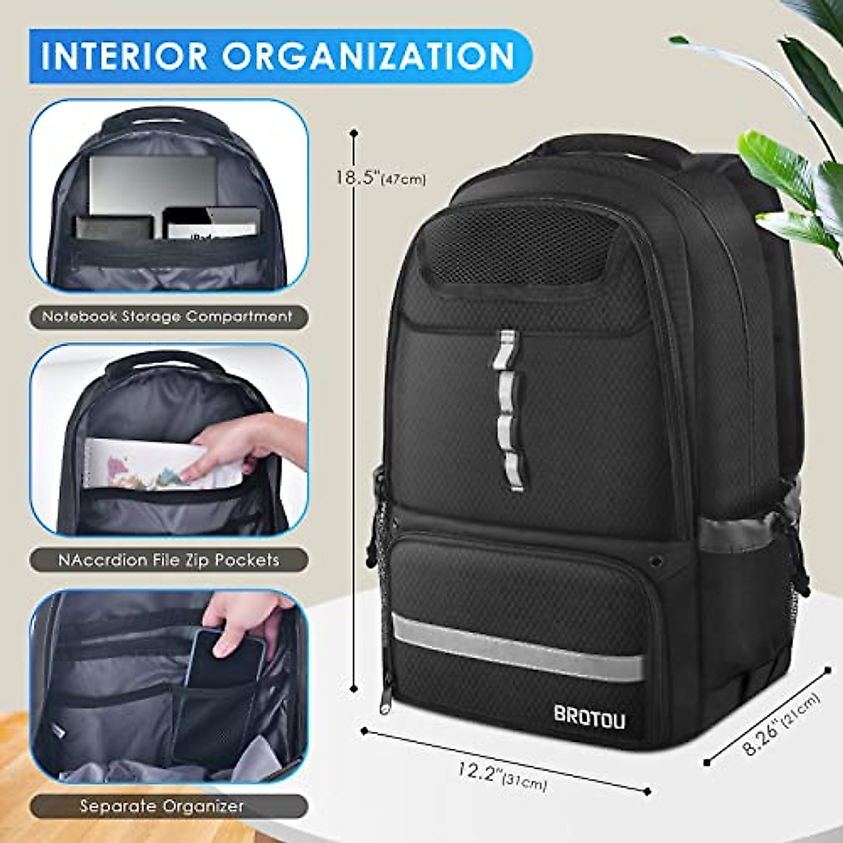 BROTOU Soccer Bag, Basketball Backpack with Ball Compartment, Soccer Backpack for Basketball/Volleyball/Football, Large Capacity Sports Equipment Bags for Men/Women