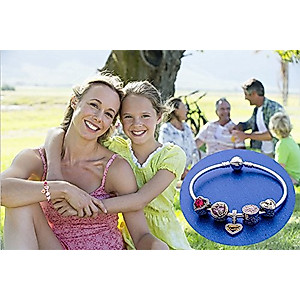 ENJOOOY Sterling Silver Mother Charm Best Mom Charm Pendant with 24k Gold Plating Heart Love Charm Bead fit Women Charm Bracelets