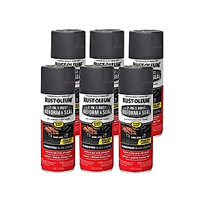 Rust-Oleum 344713 Automotive 2-In-1 Rust Reform & Seal Spray, 12 oz, Flat Black